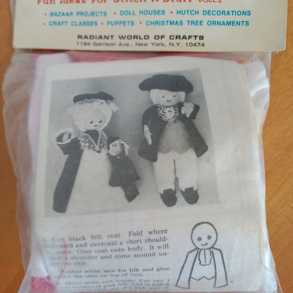 radiant crafts | Other | Vintage Colonial Doll Sewing Craft Kit Radiant ...